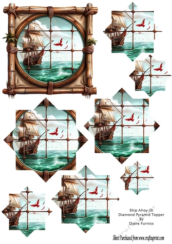 Ship Ahoy (3) Diamond Pyramid Topper - CUP1295696_174 | Craftsuprint