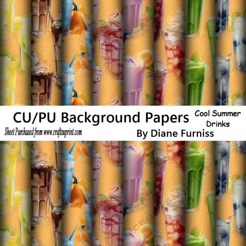 Cool Summer Drink Backing Paper - CUP1298849_174 | Craftsuprint