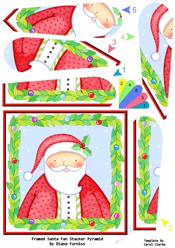 Framed Santa Fan Stacker Pyramid - CUP1319382_174 | Craftsuprint