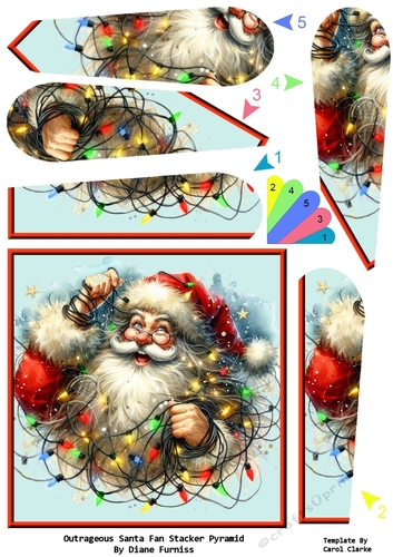 Outrageous Santa Fan Stacker Pyramid - CUP1319386_174 | Craftsuprint