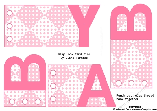 Baby Book Card Pink - CUP1320348_174 | Craftsuprint