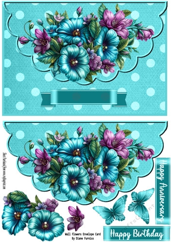 Wall Flower Envelope Card Front - CUP1323032_174 | Craftsuprint