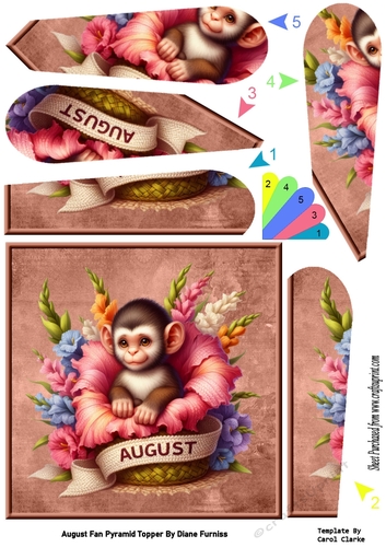 August Fan Pyramid Topper - CUP1324503_174 | Craftsuprint