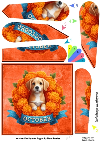 October Fan Pyramid Topper - CUP1324512_174 | Craftsuprint