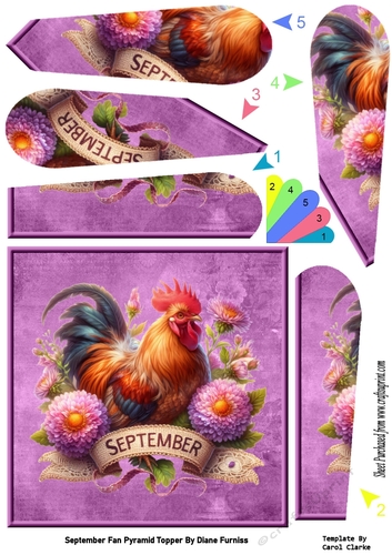 September Fan Pyramid Topper - CUP1324513_174 | Craftsuprint