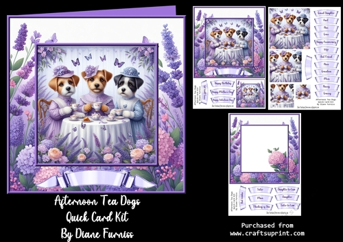 Afternoon Tea Dogs Quick Card Kit - CUP1337203_174 | Craftsuprint
