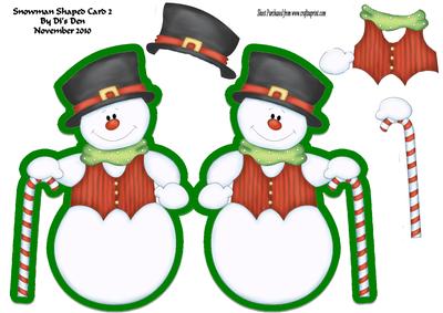 Snowman Shaped Card 2 - CUP151772_174 | Craftsuprint