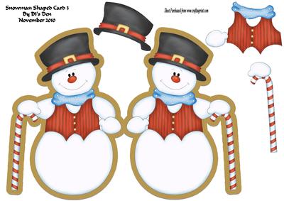 Snowman Shaped Card 3 - CUP151774_174 | Craftsuprint