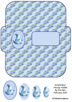 Simple Blue Money Wallet - CUP179255_174 | Craftsuprint
