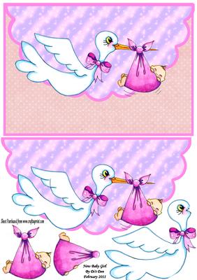New Baby Girl Envelope Card - CUP181253_174 | Craftsuprint