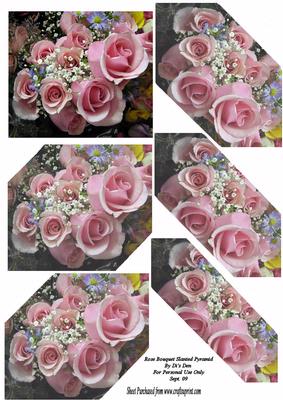 Rose Bouquet Slanted Pyramid - CUP19272_174 | Craftsuprint