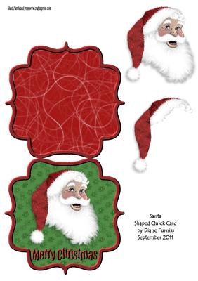 Santa Shaped Quick Card - CUP251304_174 | Craftsuprint