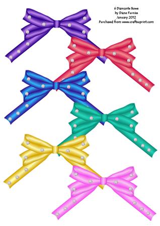 6 Diamante Bows - CUP292495_174 | Craftsuprint