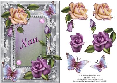 Nan Heritage Roses Card Front - CUP394755_174 | Craftsuprint