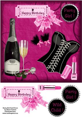 Party Girl Card Front - CUP408437_174 | Craftsuprint