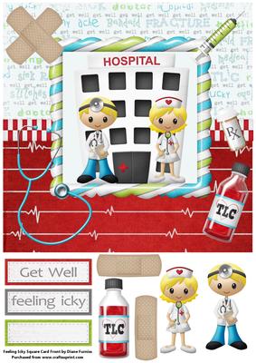 Feeling Icky Square Card Front - CUP421743_174 | Craftsuprint