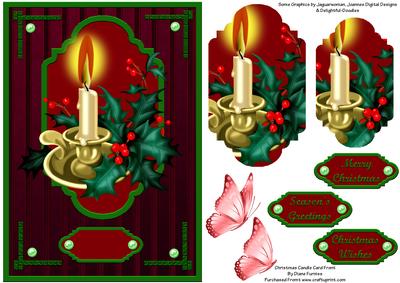Christmas Candle Card Front - CUP468524_174 | Craftsuprint