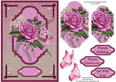 Florals Card Front - CUP469155_174 | Craftsuprint