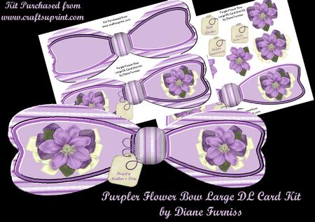 Purple Flower Bow Mini Kit - CUP524081_174 | Craftsuprint