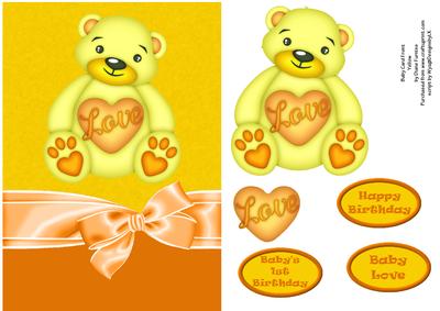 Baby Card Front Yellow - CUP531629_174 | Craftsuprint