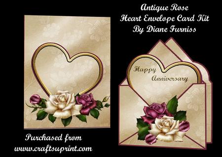 Antique Rose Heart Envelope Kit - CUP595968_174 | Craftsuprint
