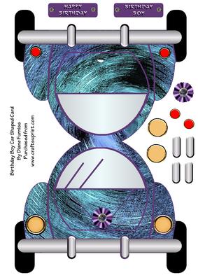 Birthday Boy Car Shaped Card - CUP598678_174 | Craftsuprint