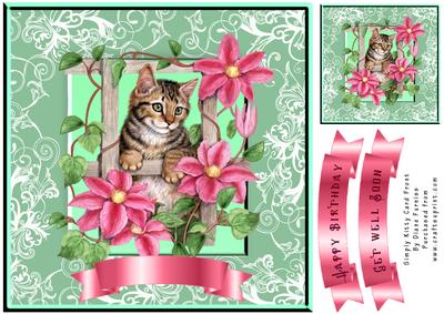 Simply Kitty Card Front - CUP675896_174 | Craftsuprint