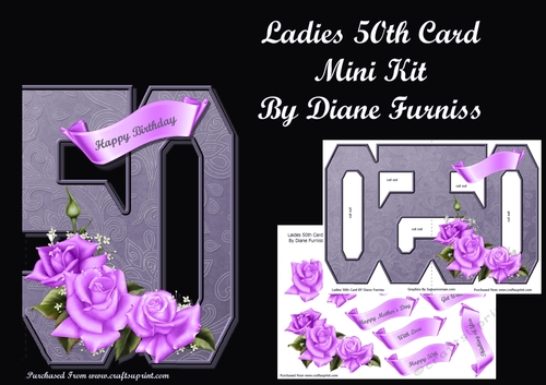 Ladies 50th Card Mini Kit - CUP722466_174 | Craftsuprint