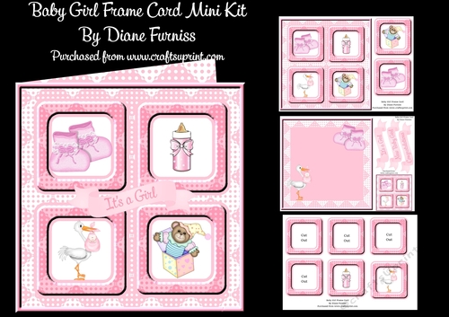Baby Girl Frame Card - CUP739408_174 | Craftsuprint