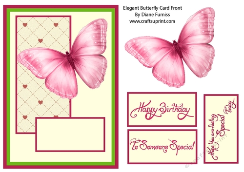 Elegant Butterfly Card Front (1) - CUP788044_174 | Craftsuprint
