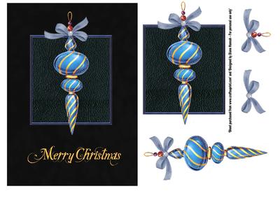 Blue and Gold Christmas Ornament - CUP150812_874 | Craftsuprint