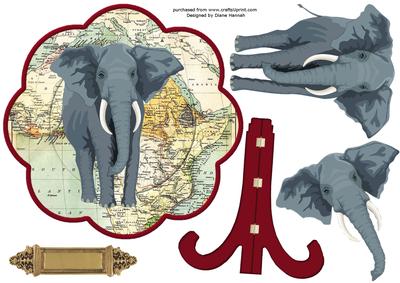 Scalloped Elephant Plate Card - CUP348157_874 | Craftsuprint
