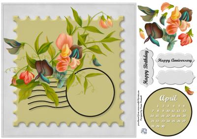 April Stamp Card Sheet - CUP434708_874 | Craftsuprint