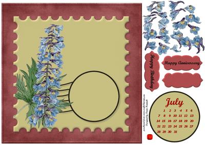 July Stamp Card Sheet - CUP434712_874 | Craftsuprint