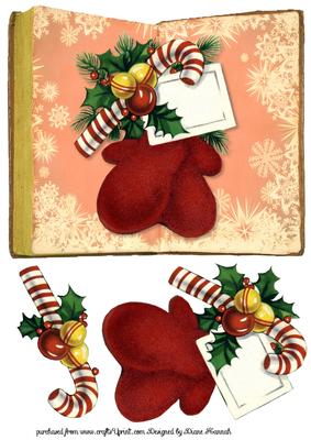 Candy Cane Mittens Book Sheet - CUP482716_874 | Craftsuprint