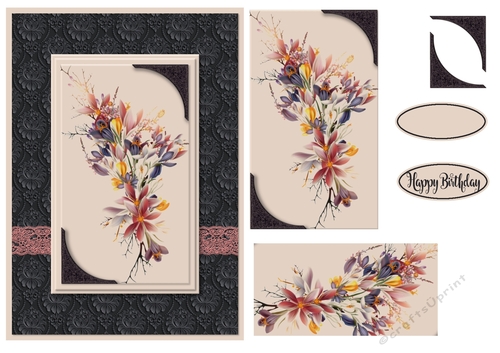 Floral Spray Birthday - CUP813072_874 | Craftsuprint
