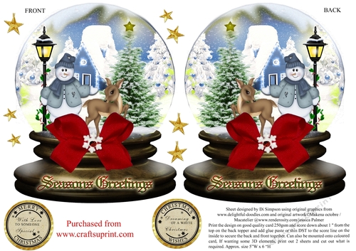 Small Snow Globe for Christmas #25 - CUP1007102_986 | Craftsuprint