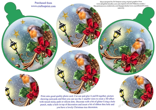 3D Christmas Decoration Bauble #6 - CUP1011481_986 | Craftsuprint