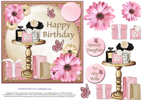 Pretty in Pink - Happy Birthday #3 - CUP1053972_986 | Craftsuprint