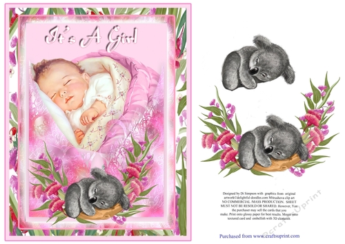 Its A Girl- Ozzie Themed - CUP1060727_986 | Craftsuprint