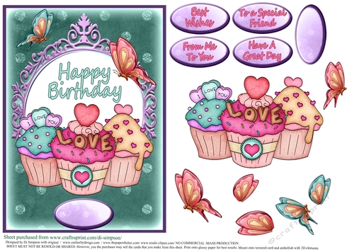 Happy Birthday Cupcake design #2 - CUP1159640_986 | Craftsuprint