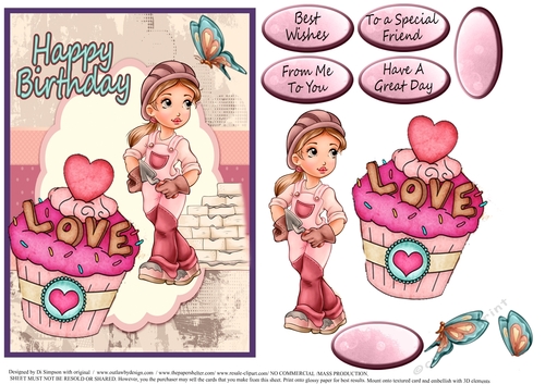 Happy Birthday Cupcake design #3 - CUP1159782_986 | Craftsuprint