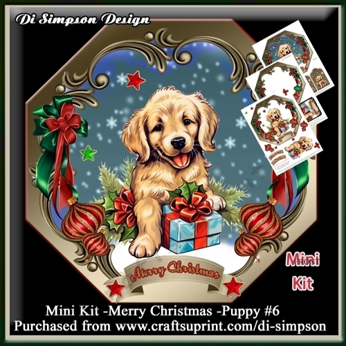 Mini Kit -Merry Christmas -Puppy #6 - CUP1253734_986 | Craftsuprint