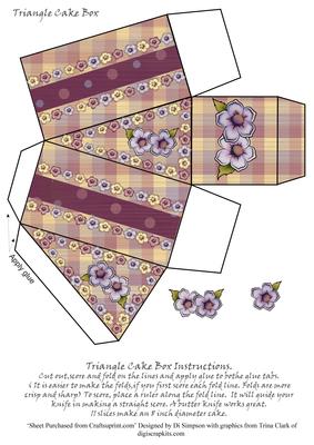 Cake Box -triangle - Floral- - CUP198775_986 | Craftsuprint