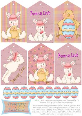 Bunny Love Tags - CUP201811_986 | Craftsuprint