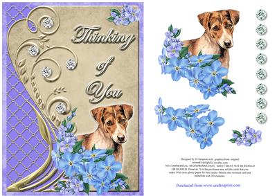 Thinking of You - Flowers and Vintage Jack Russel - CUP496906_986 ...