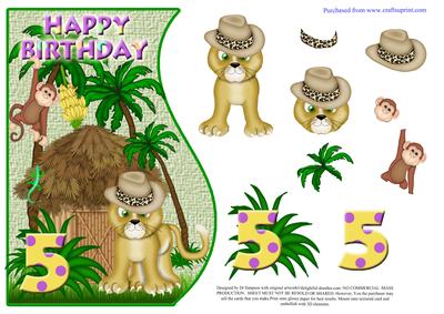 5th Birthday- Jungle Topper for Little Boy/girl - CUP540719_986 ...