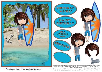 Happy Birthday Surf Boy #1 - CUP577856_986 | Craftsuprint