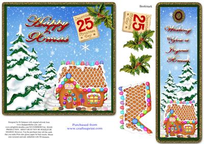 Gingerbread House Scene- Bonus Bookmark - CUP587718_986 | Craftsuprint