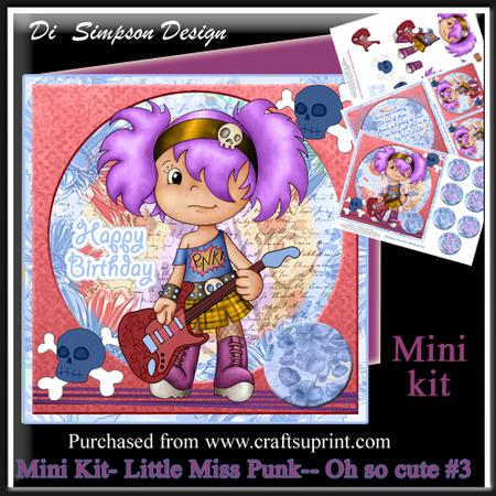 Mini Kit- Little Miss Punk- Oh So Cute #3 - CUP618741_986 | Craftsuprint